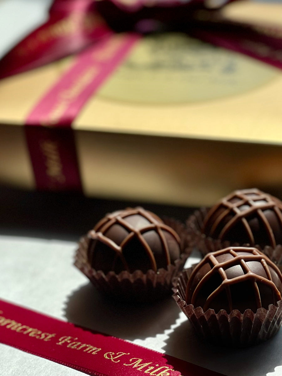 Intense Dark Chocolate Orange Truffles Gift Box – Thorncrest Farm, LLC ...