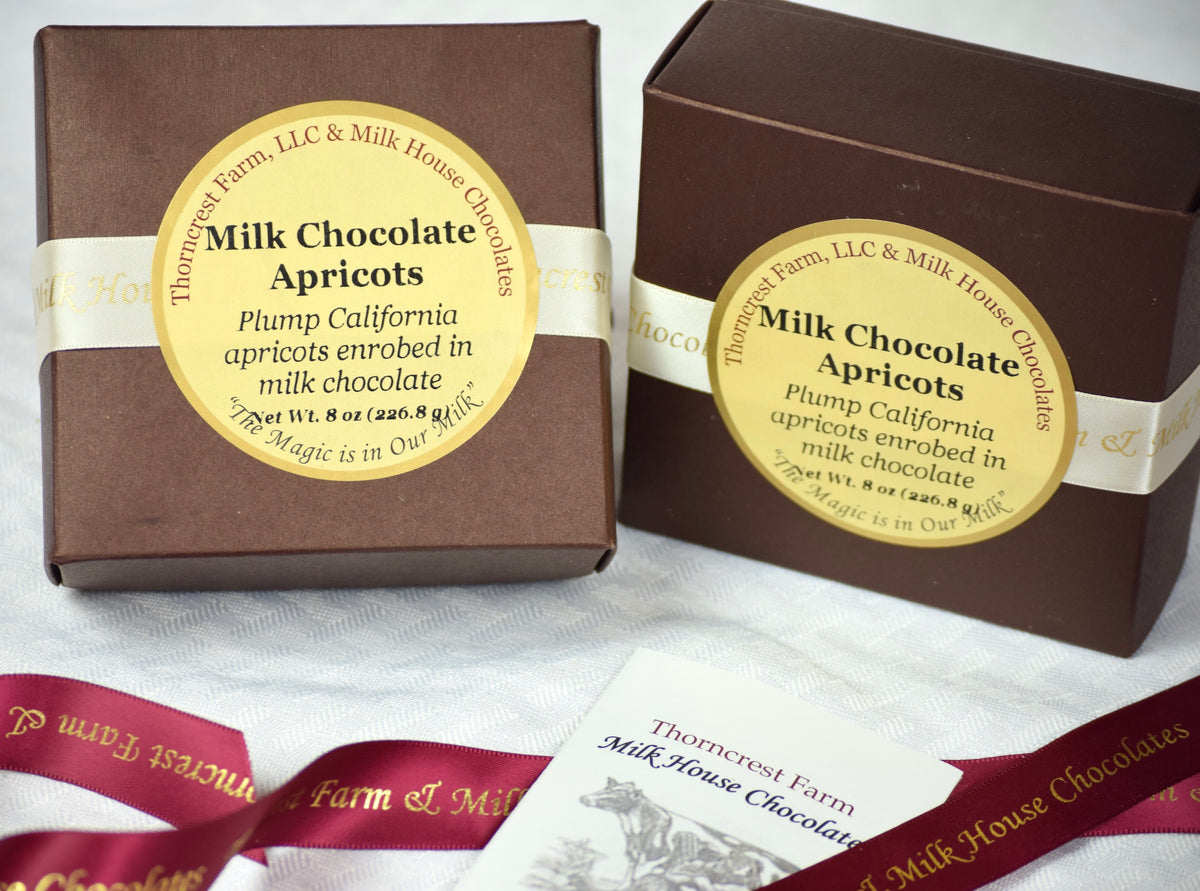 Milk Chocolate Enrobed Apricots – Thorncrest Farm, LLC & Milk House ...